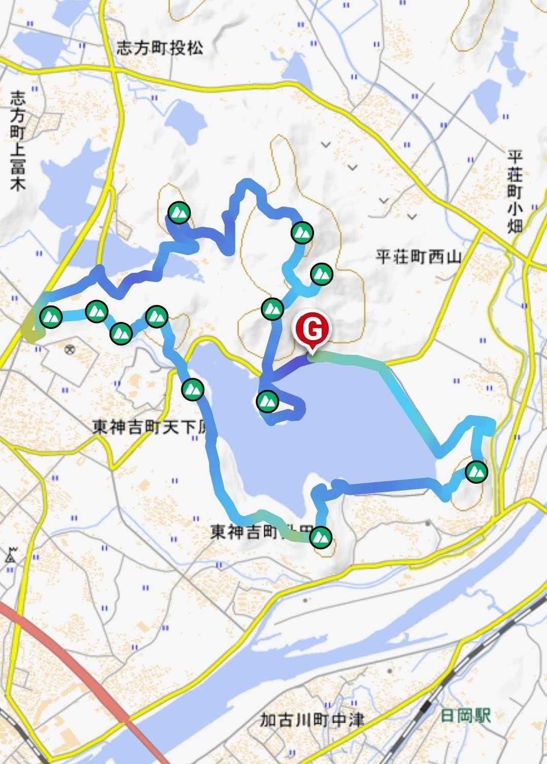 加古川の平荘湖周辺12ﾋﾟｰｸ散策 / まつまつさんの小野アルプス（紅山・惣山）の活動データ | YAMAP / ヤマップ