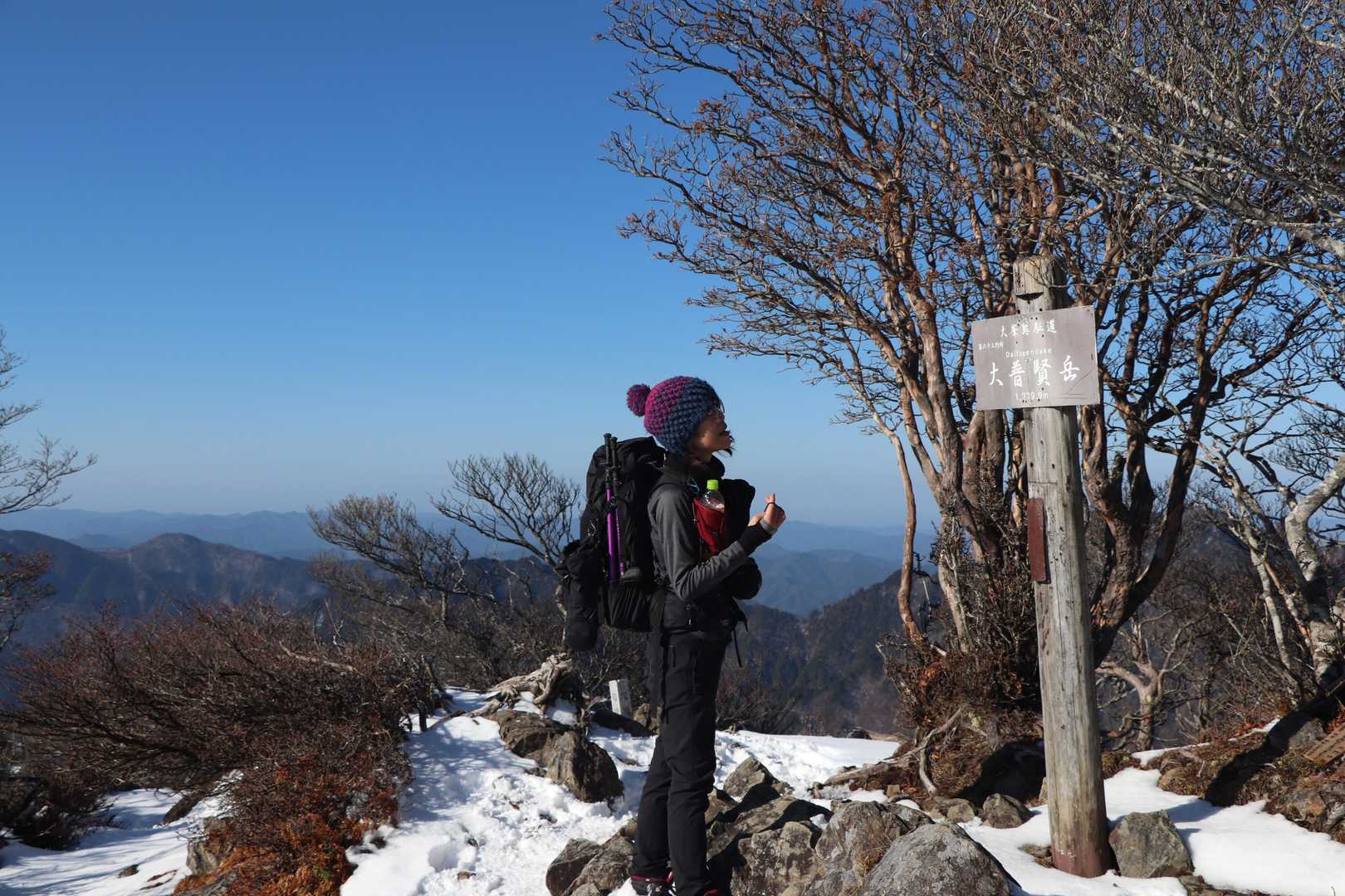 雪と落ち葉の大普賢岳 / akiさんの観音峯山・大普賢岳・山上ヶ岳・稲村ヶ岳の活動データ | YAMAP / ヤマップ