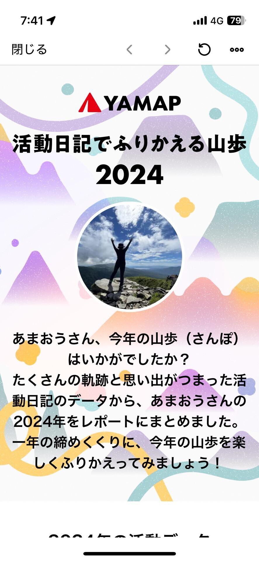 AIによる活動日記の評価、褒めてもらえて... / あまおうさんのモーメント | YAMAP / ヤマップ
