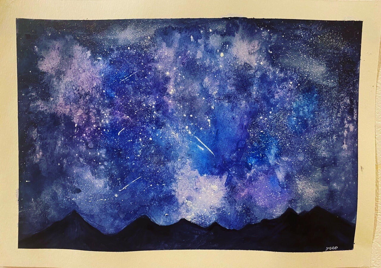 水彩の星空第二弾 涸沢カールの流れ星 / yocoさんのモーメント | YAMAP / ヤマップ