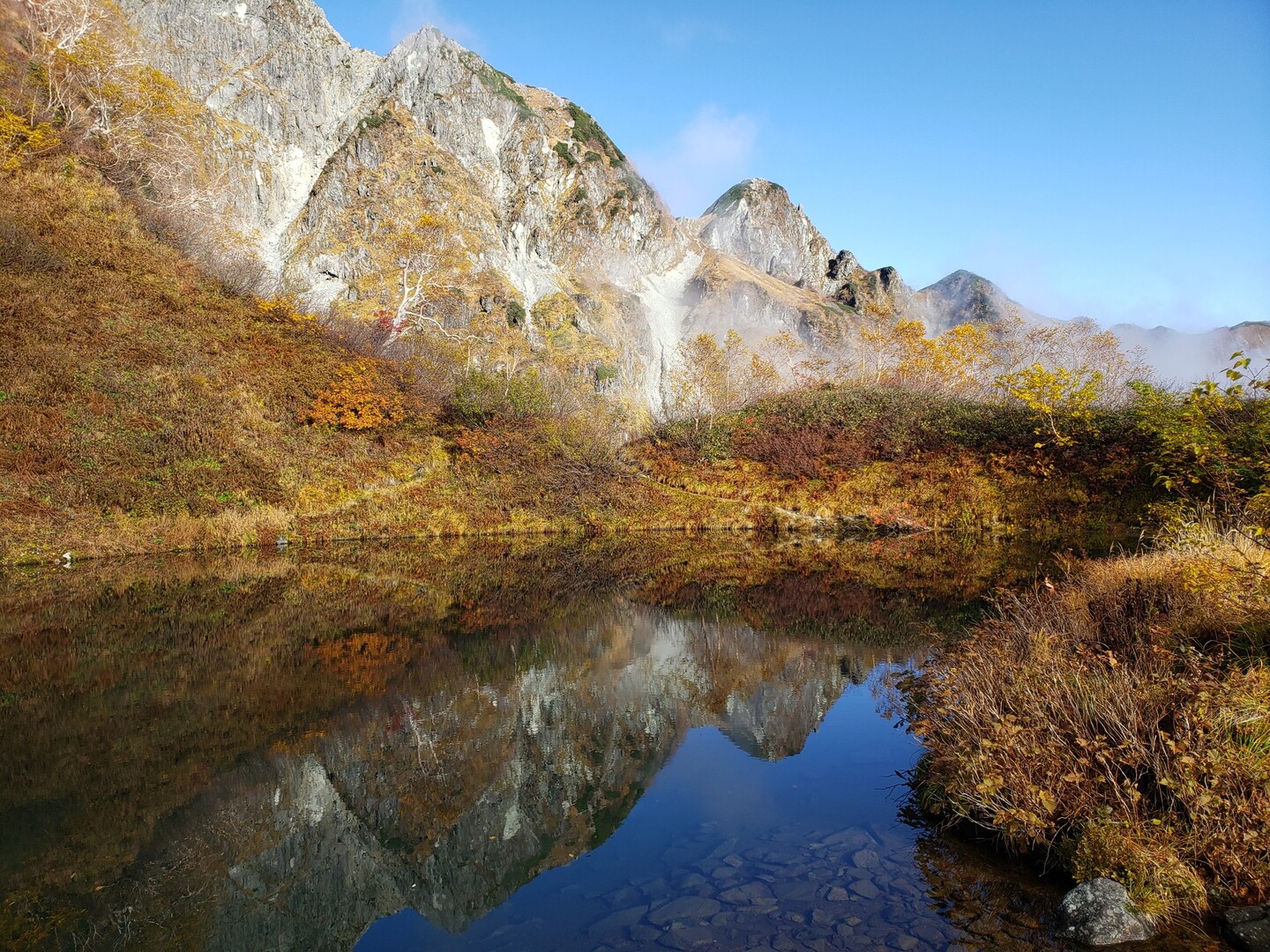 紅葉の奥又白池 -2020-10-10 / YAMA-Gさんの槍ヶ岳・穂高岳・上高地の活動データ | YAMAP / ヤマップ