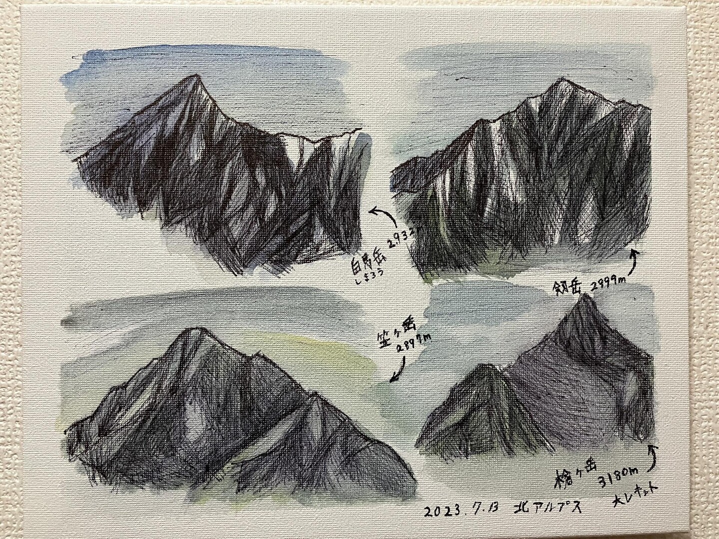 キャンパスに初めて北アルプスの山を描きま... / FUKUさんのモーメント | YAMAP / ヤマップ