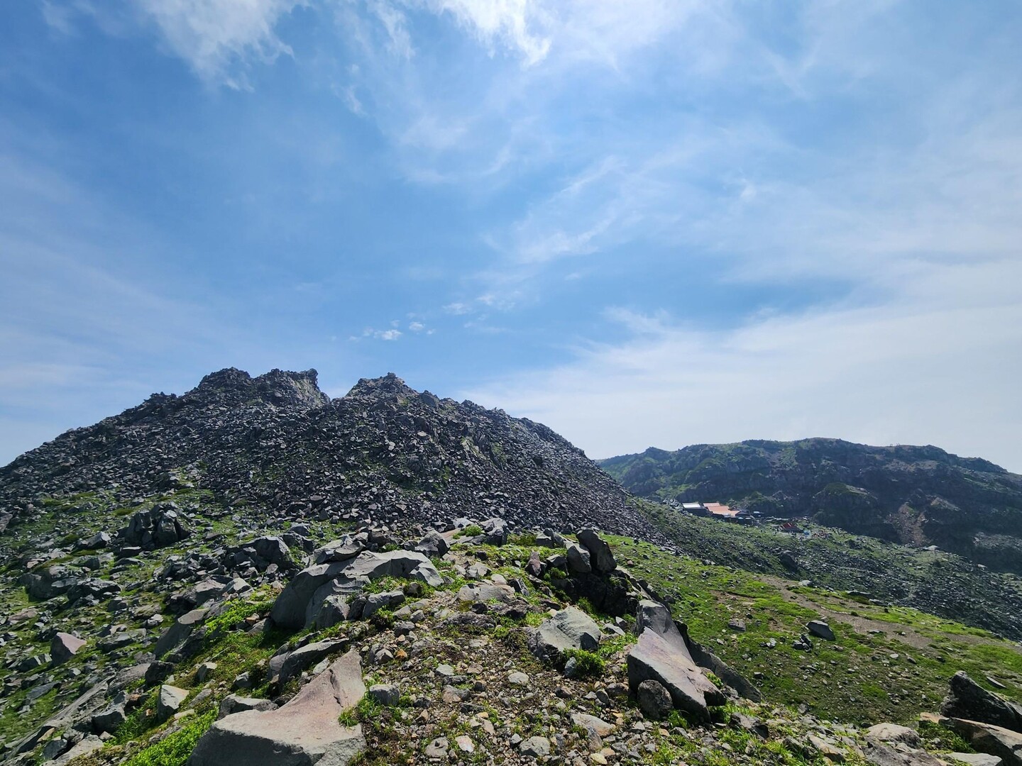 鉾立から、七高山・鳥海山（新山）・荒神ヶ岳 / CB1300kaさんの鳥海山・七高山・笙ヶ岳の活動データ | YAMAP / ヤマップ