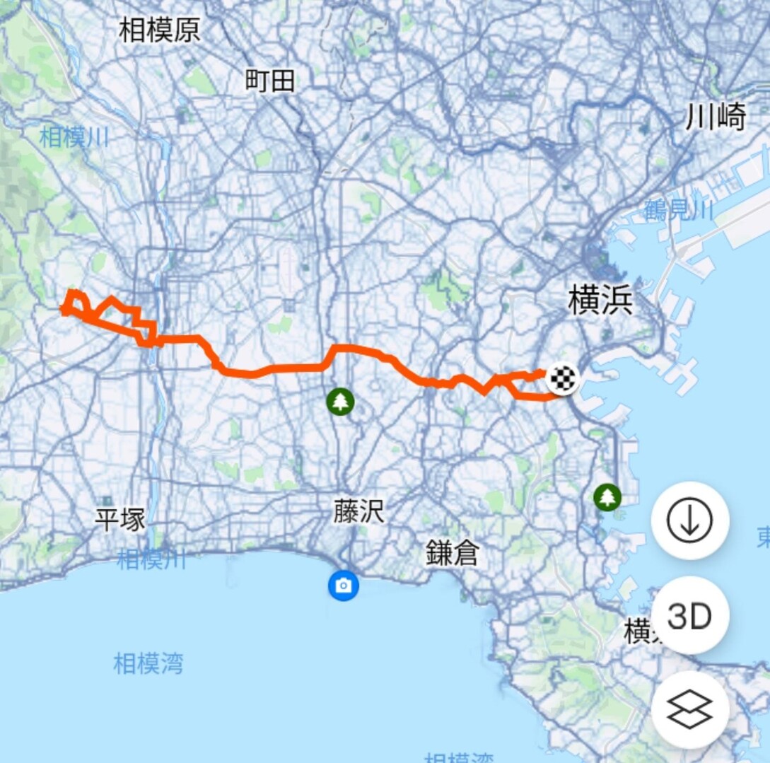 4.5kmのトレラン練習の為に、往復68kmのロードRUN / 稚魚担当さんのトレイルランニングの活動データ | YAMAP / ヤマップ