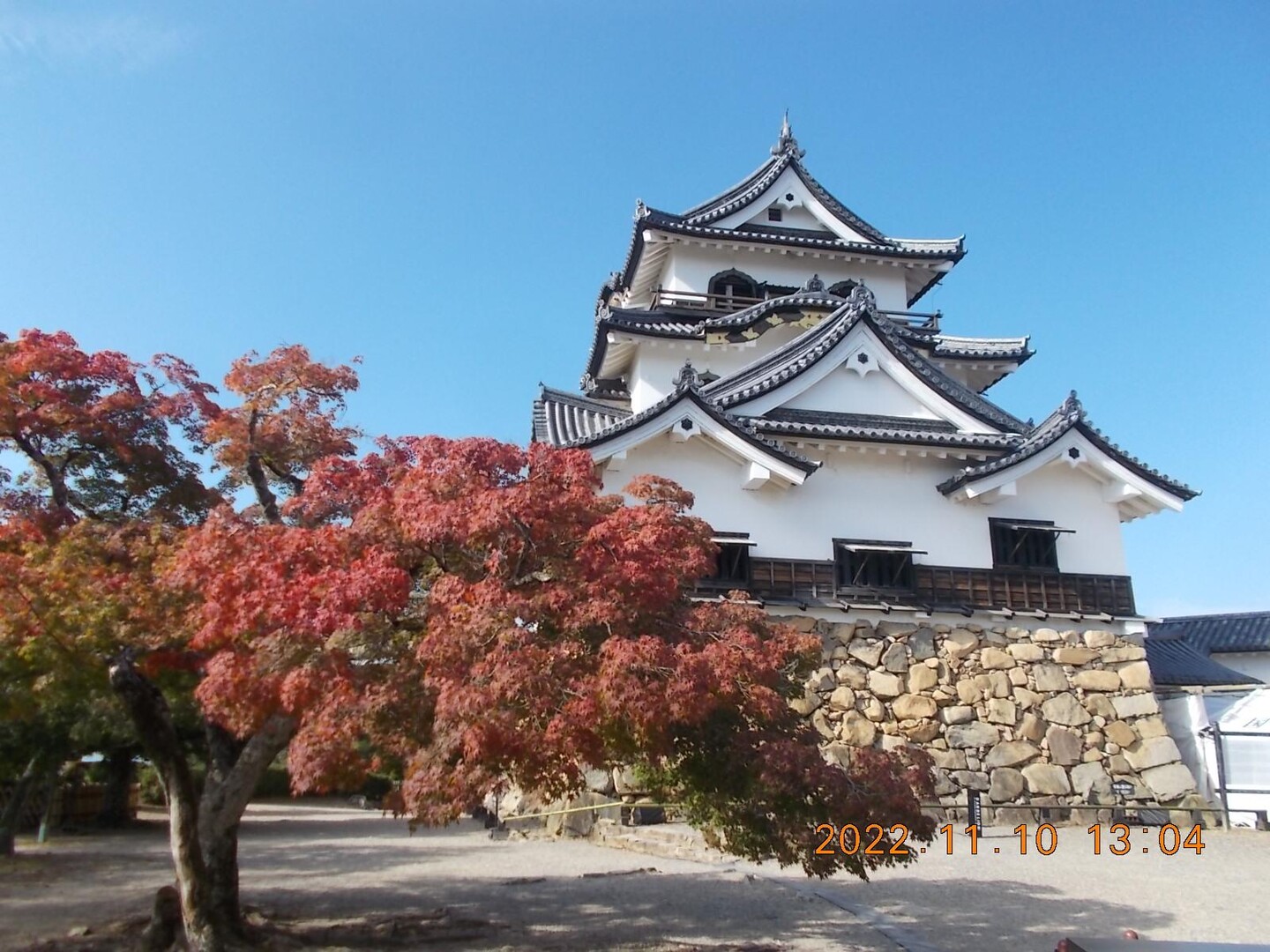 KOTO妖怪SPOT ARラリー完結、彦根城でひこにゃんに癒され玄宮園を経て佐和山へ 夕陽に輝く紅葉と街並み / たかさんの佐和山・弁天山の活動データ | YAMAP / ヤマップ