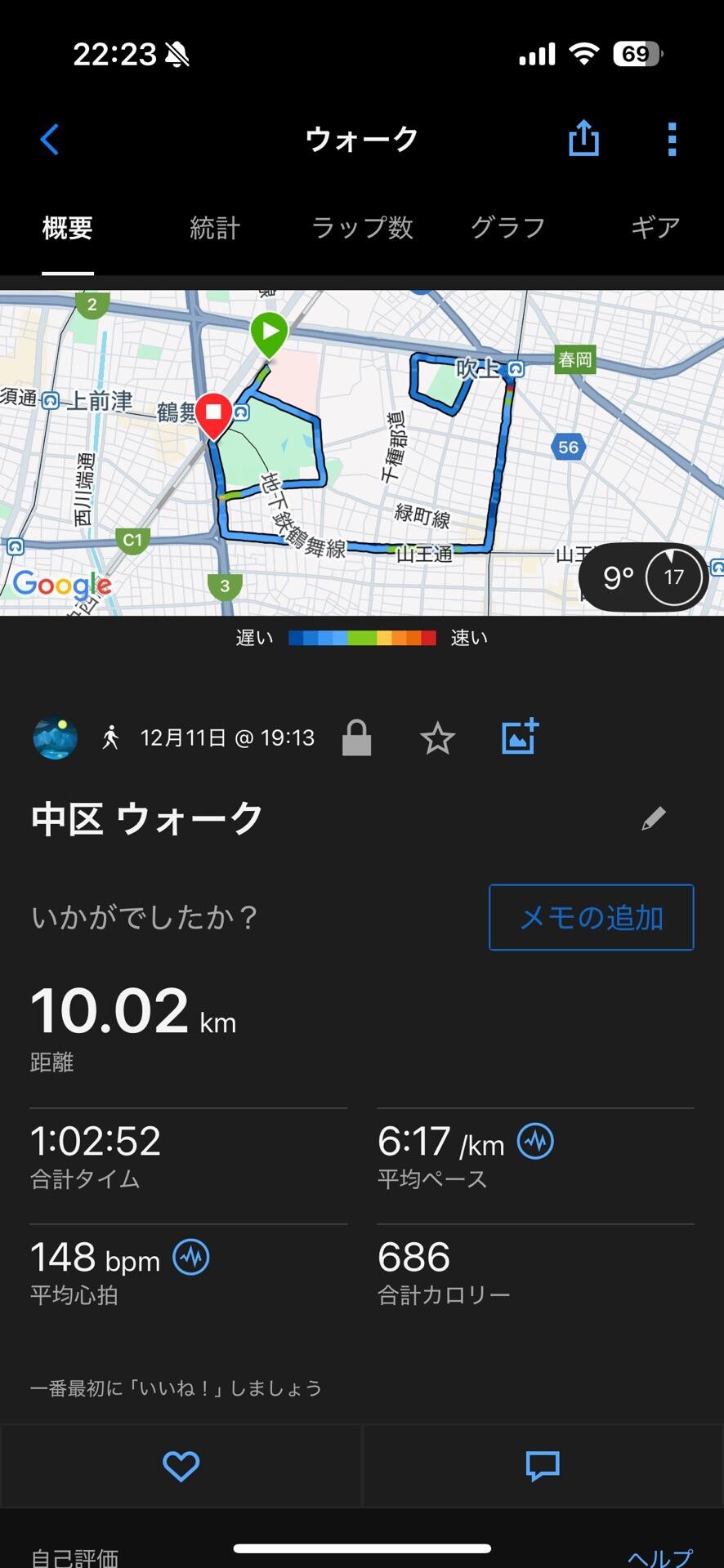 山行ってねーけど体力作りに始めたジョグが... / KAPIさんのモーメント | YAMAP / ヤマップ