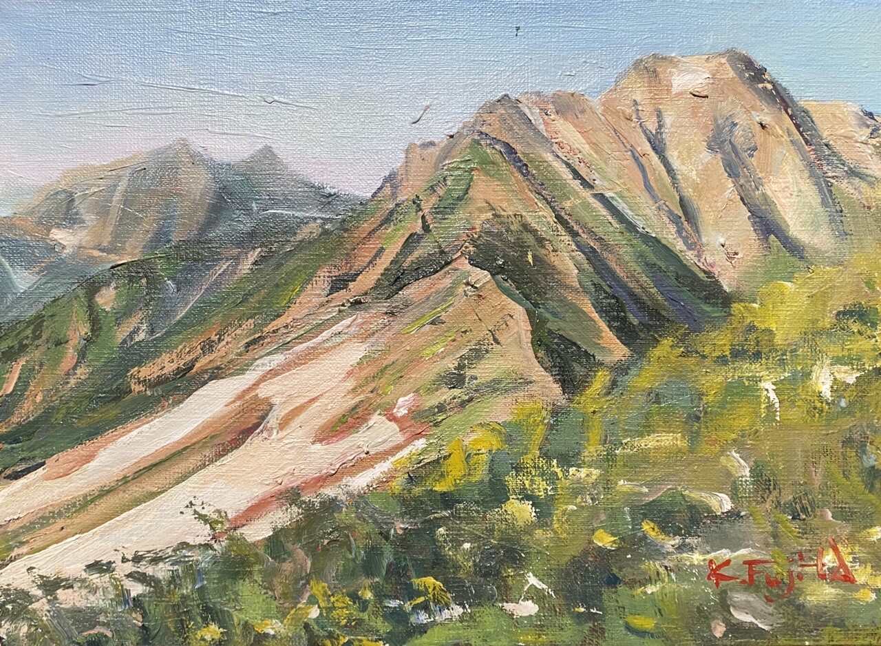 「五竜岳と鹿島槍ヶ岳 朝」 油彩 F4 ... / ぴすたさんのモーメント | YAMAP / ヤマップ