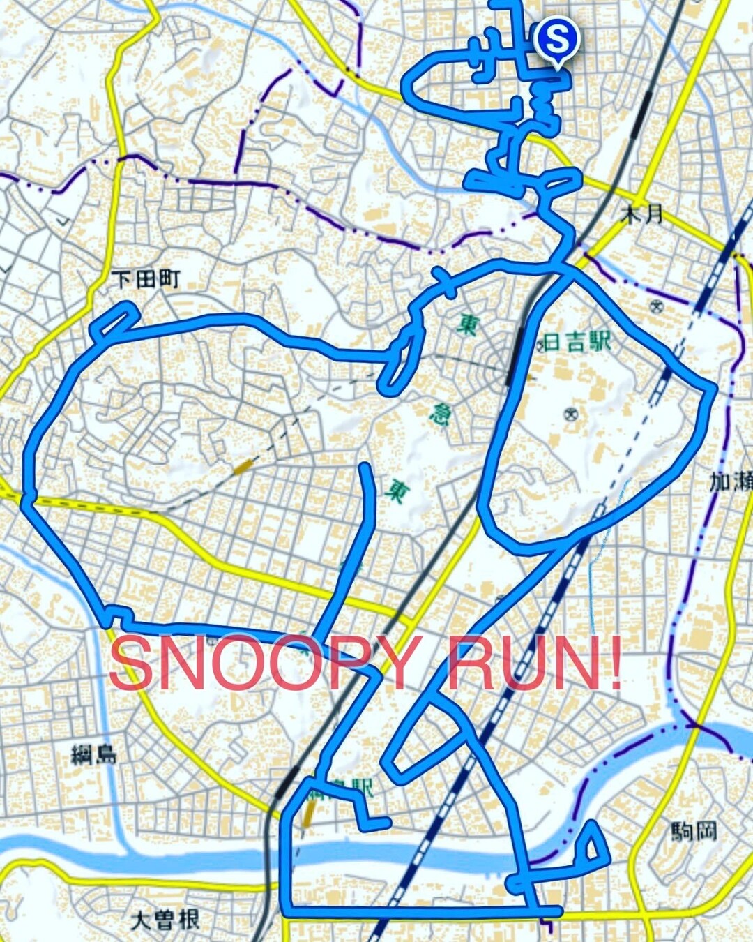 SNOOPY RUN！GPSアート / せんちょうさんの川崎市の活動データ | YAMAP / ヤマップ