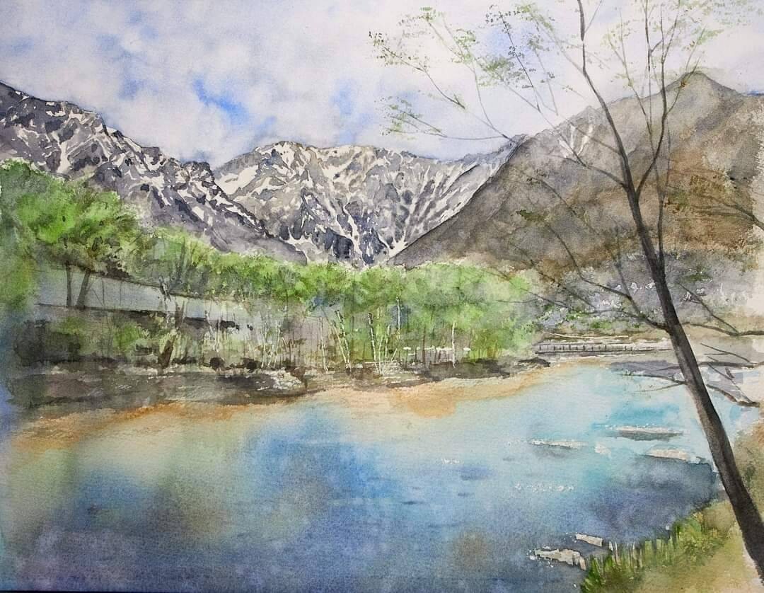 1年前にスケッチ旅行に行った上高地、細々... / まさひさんのモーメント | YAMAP / ヤマップ