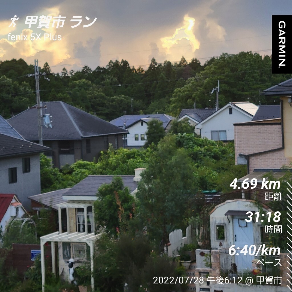 夕景ラン-2022-07-28 / baseさんのランニングの活動データ | YAMAP / ヤマップ