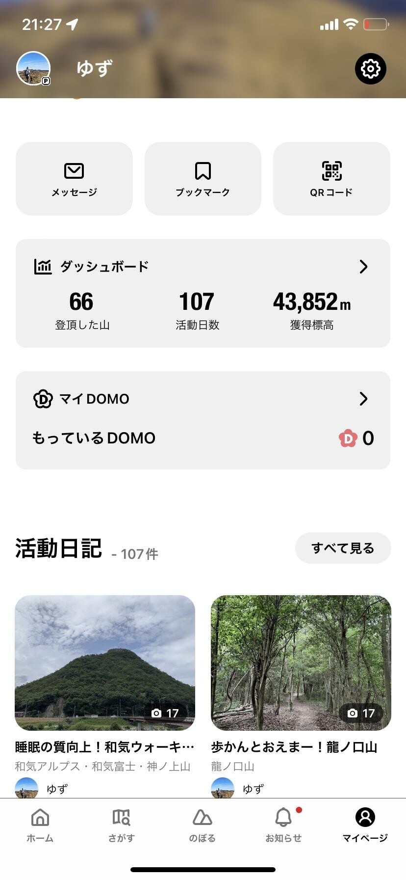 DOMOがゼロになっちゃった😱笑 どこ... / ゆずさんのモーメント | YAMAP / ヤマップ