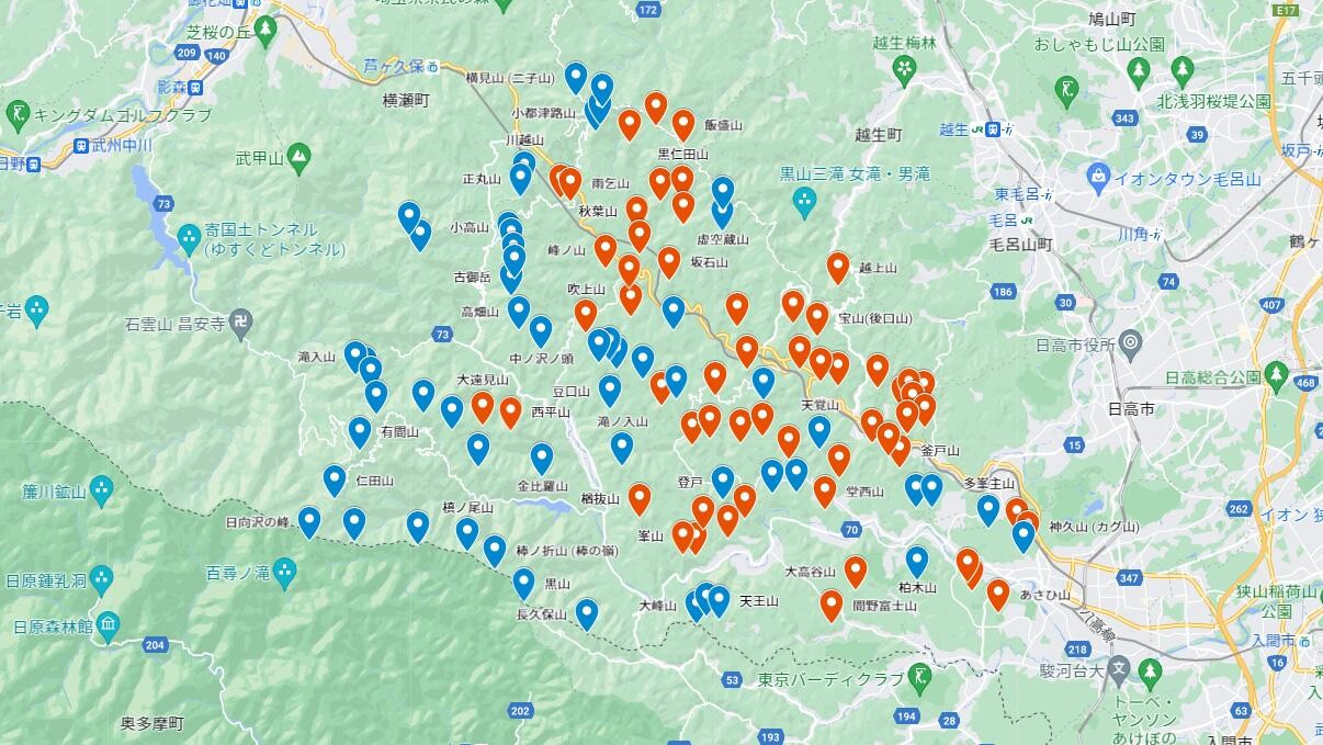 飯能百名山の位置をGoogleMapでプ... / tap_onsyaさんのモーメント | YAMAP / ヤマップ