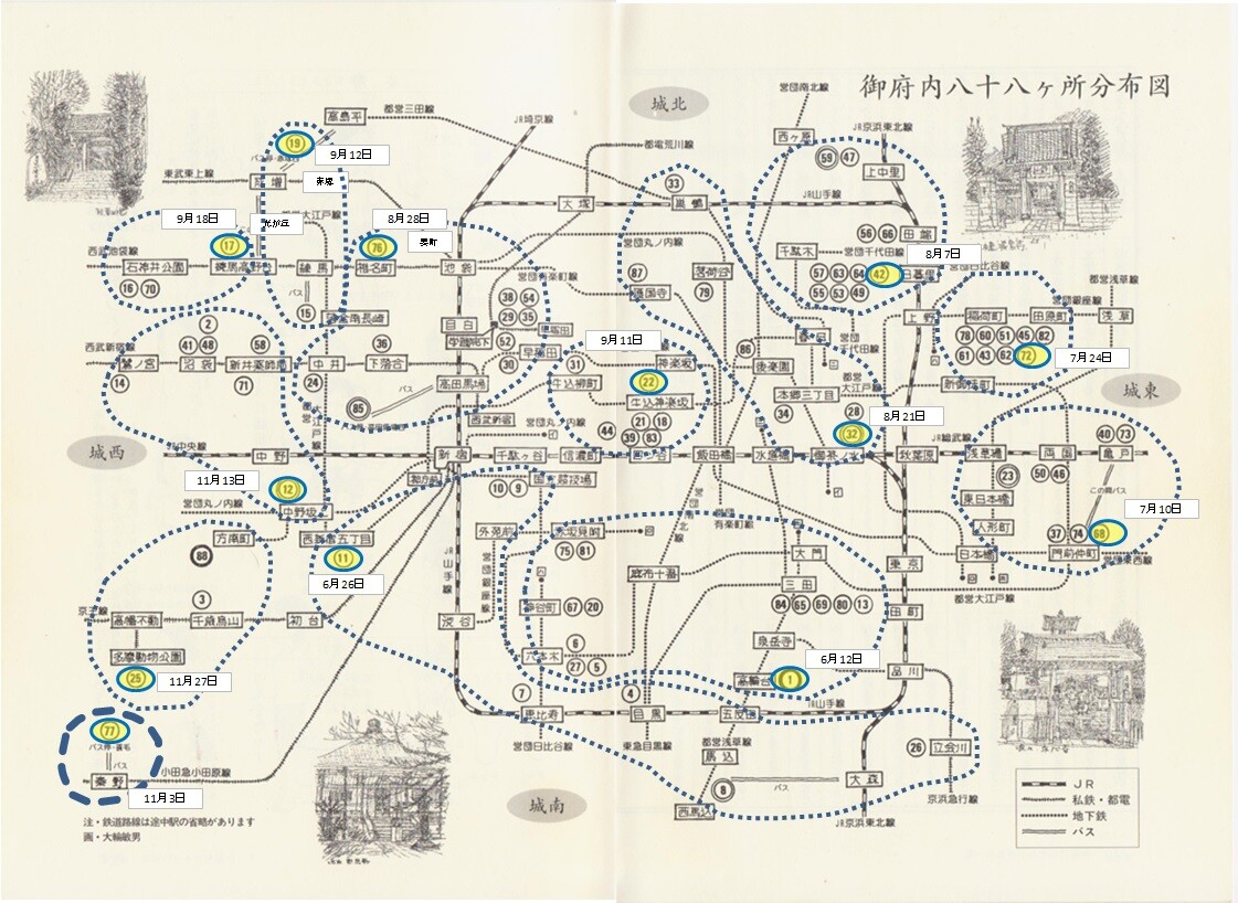御府内88箇所霊場巡拝【11回目】 / enoさんのウォーキングの活動データ | YAMAP / ヤマップ