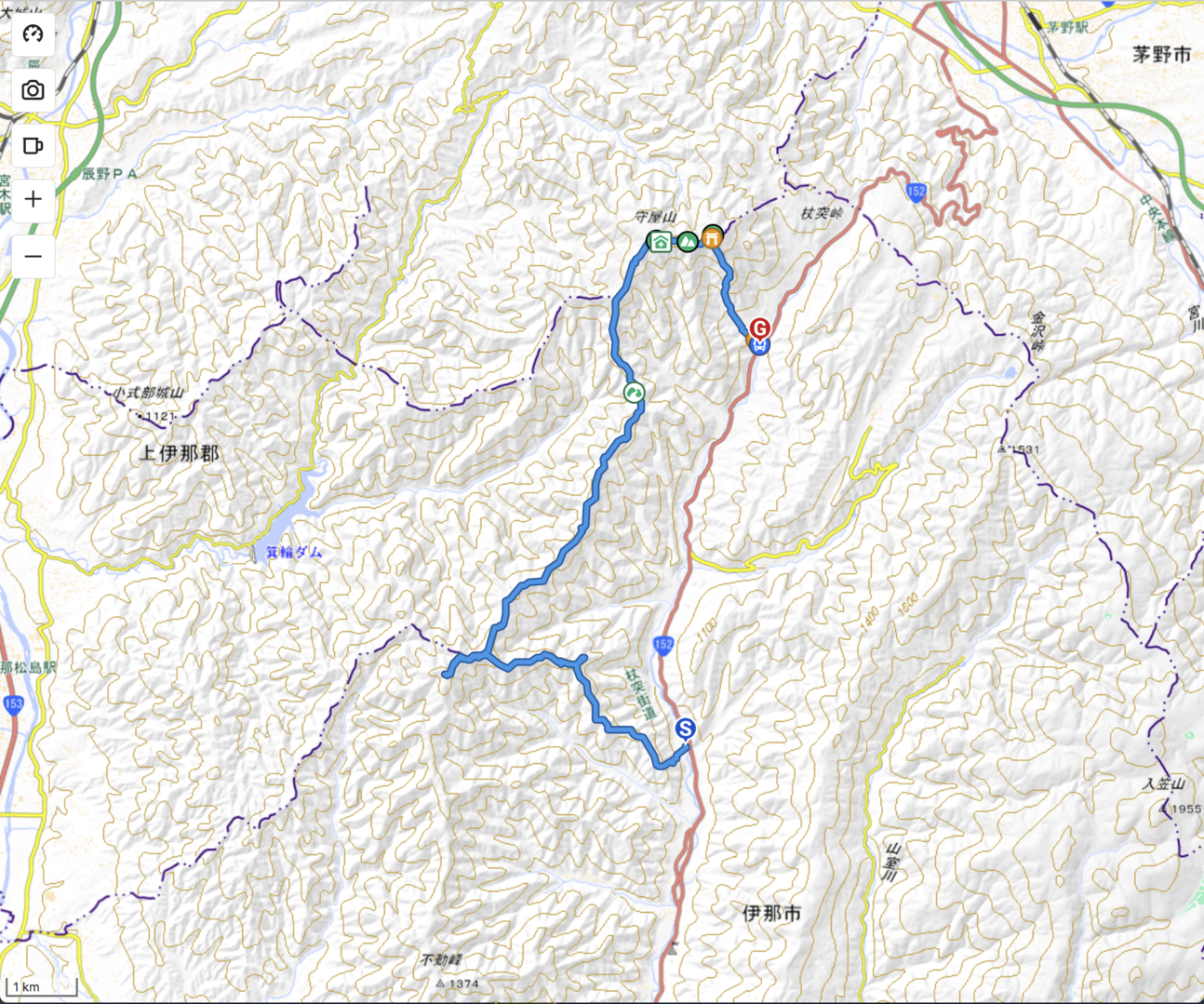 藤澤から尾根歩き → 守屋山へ / RYZさんの守屋山の活動データ | YAMAP / ヤマップ