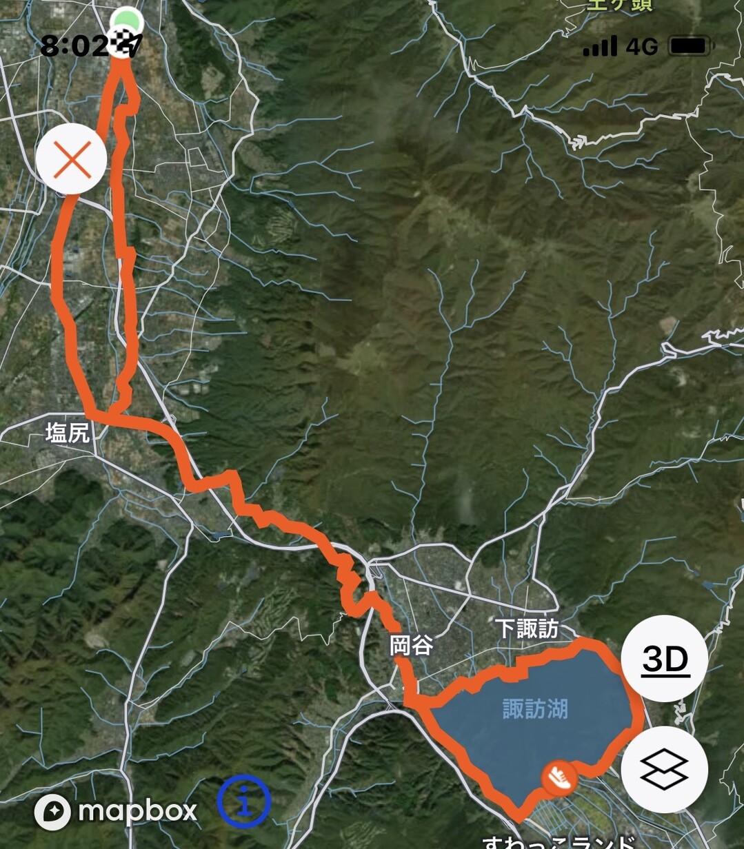 諏訪湖一周ライド 66.66km 自宅→... / motoさんのモーメント | YAMAP / ヤマップ