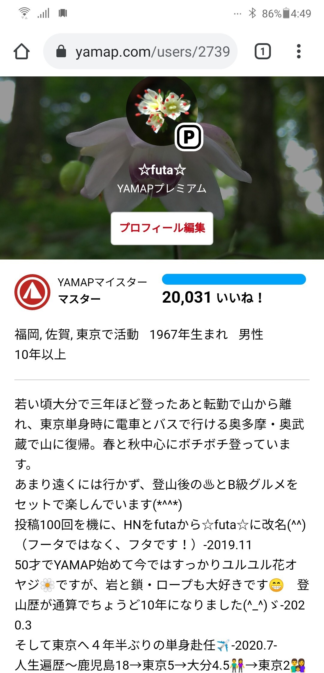 起きたらYAMAPのいいね！累計が2万を... / ☆futa☆さんのモーメント | YAMAP / ヤマップ
