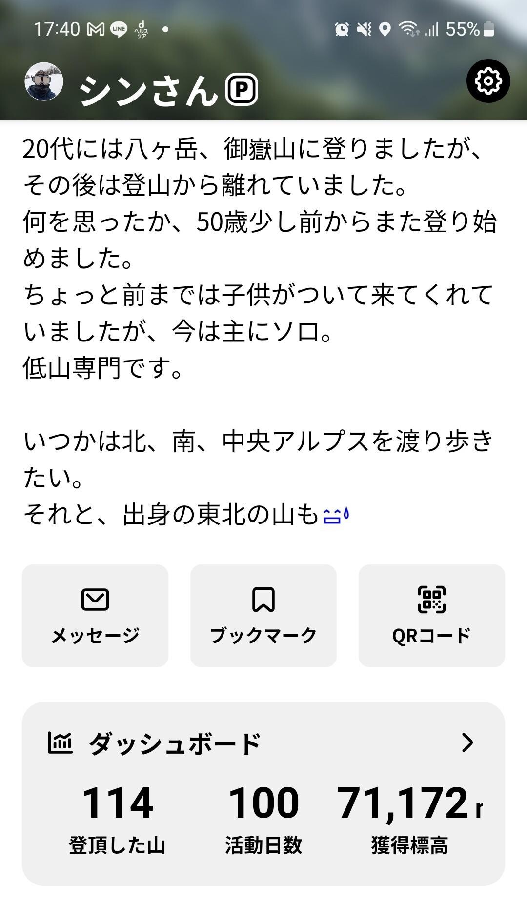 活動日数が100日となりました😆 それ... / シンさんさんのモーメント | YAMAP / ヤマップ