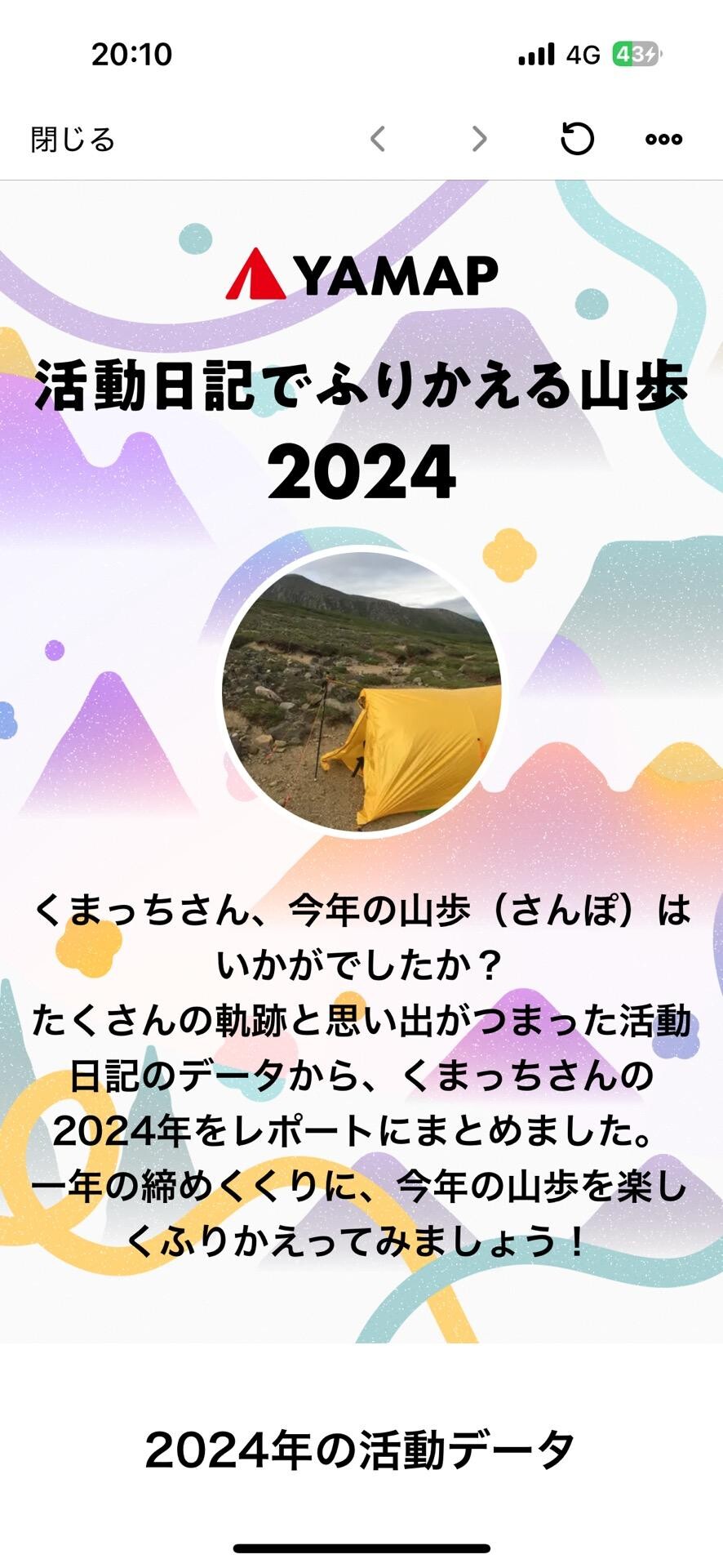 🏔️活動日記で振り返る山歩2024⛰️... / くまっちさんのモーメント | YAMAP / ヤマップ