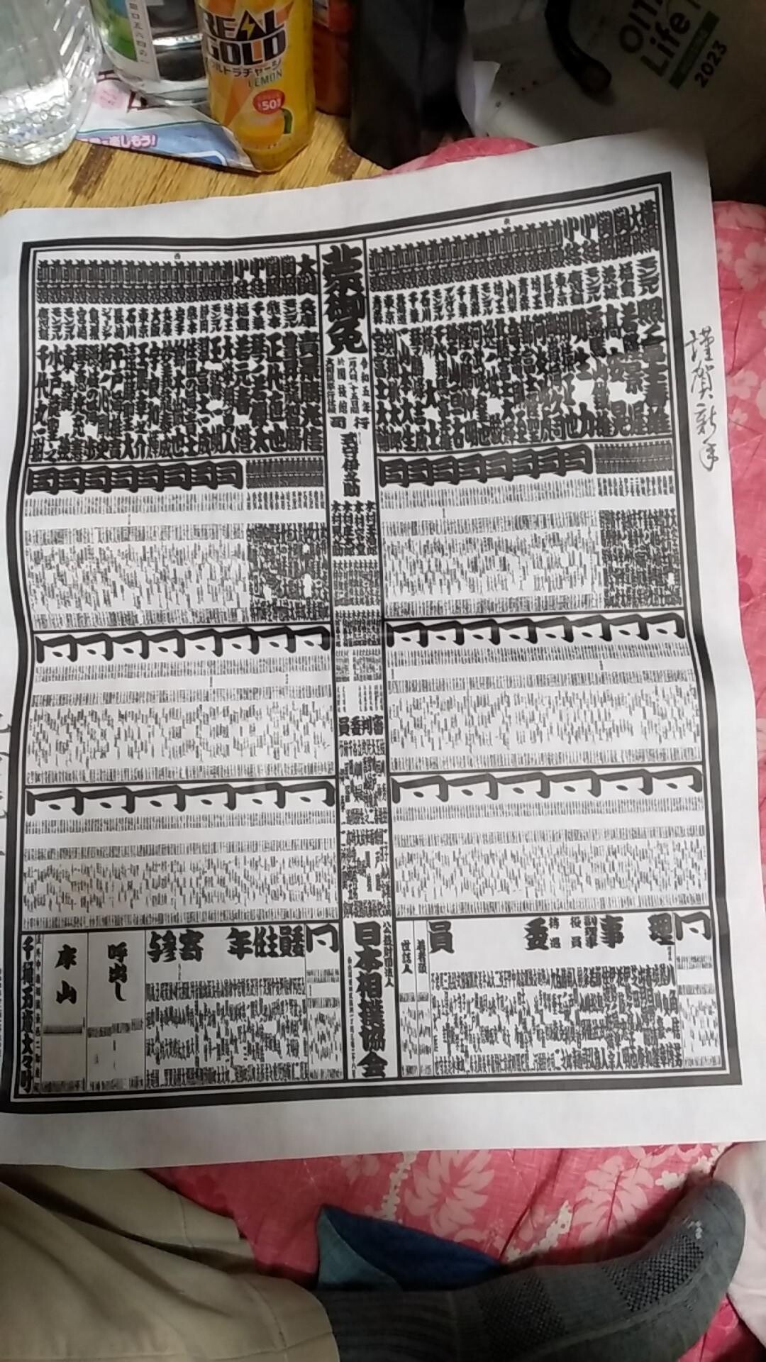 知人から番付表をいただきました。m(_ ... / ドラゴン7さんのモーメント | YAMAP / ヤマップ