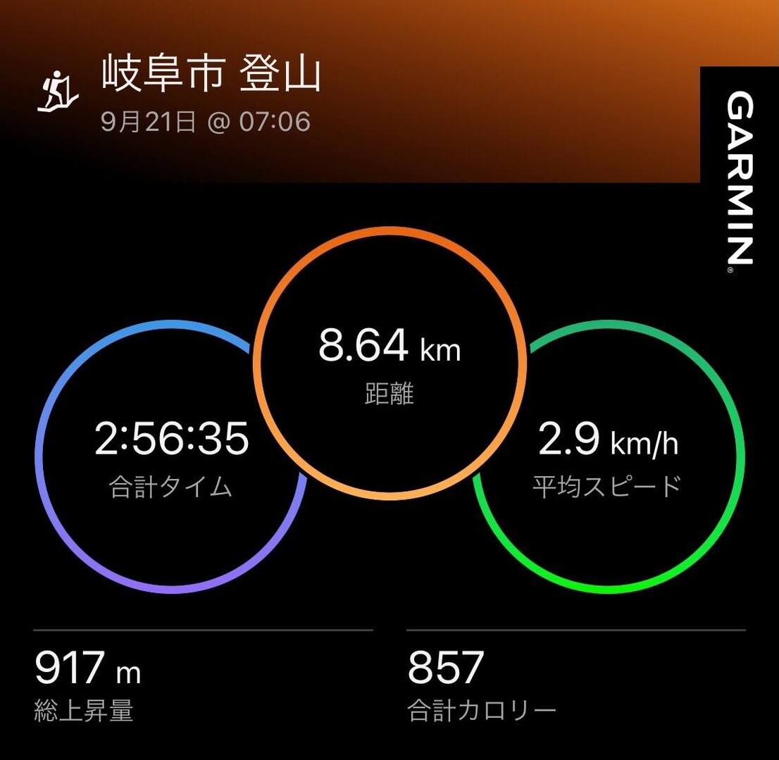 真っ青になった岩戸山・金華山 / yuki yamaさんの金華山・洞山・舟伏山の活動データ | YAMAP / ヤマップ