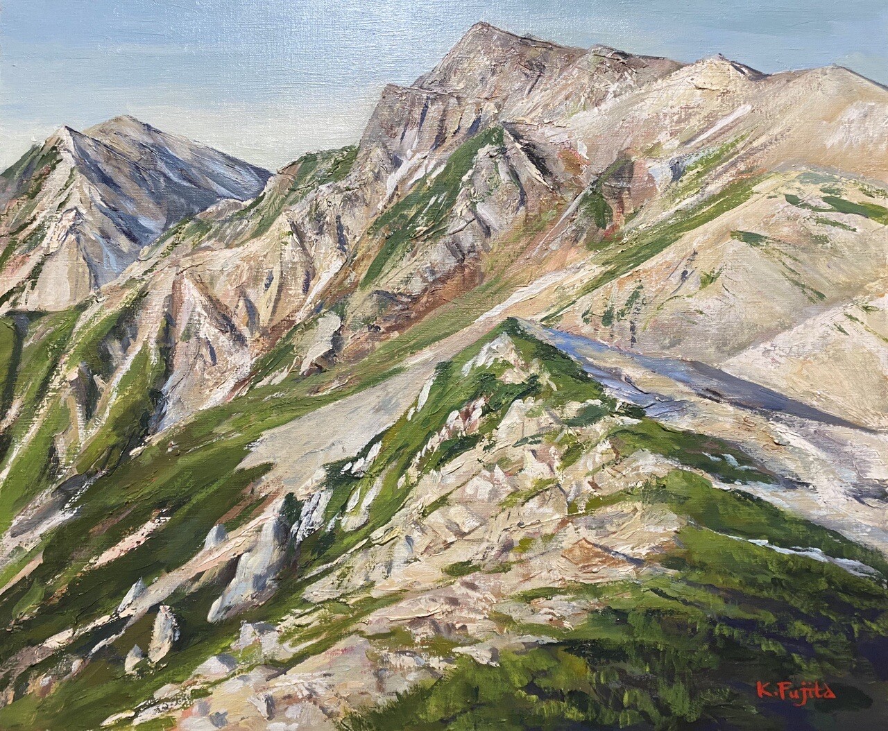 「黎明の白馬岳」 油彩 F20 小蓮華... / ぴすたさんのモーメント | YAMAP / ヤマップ