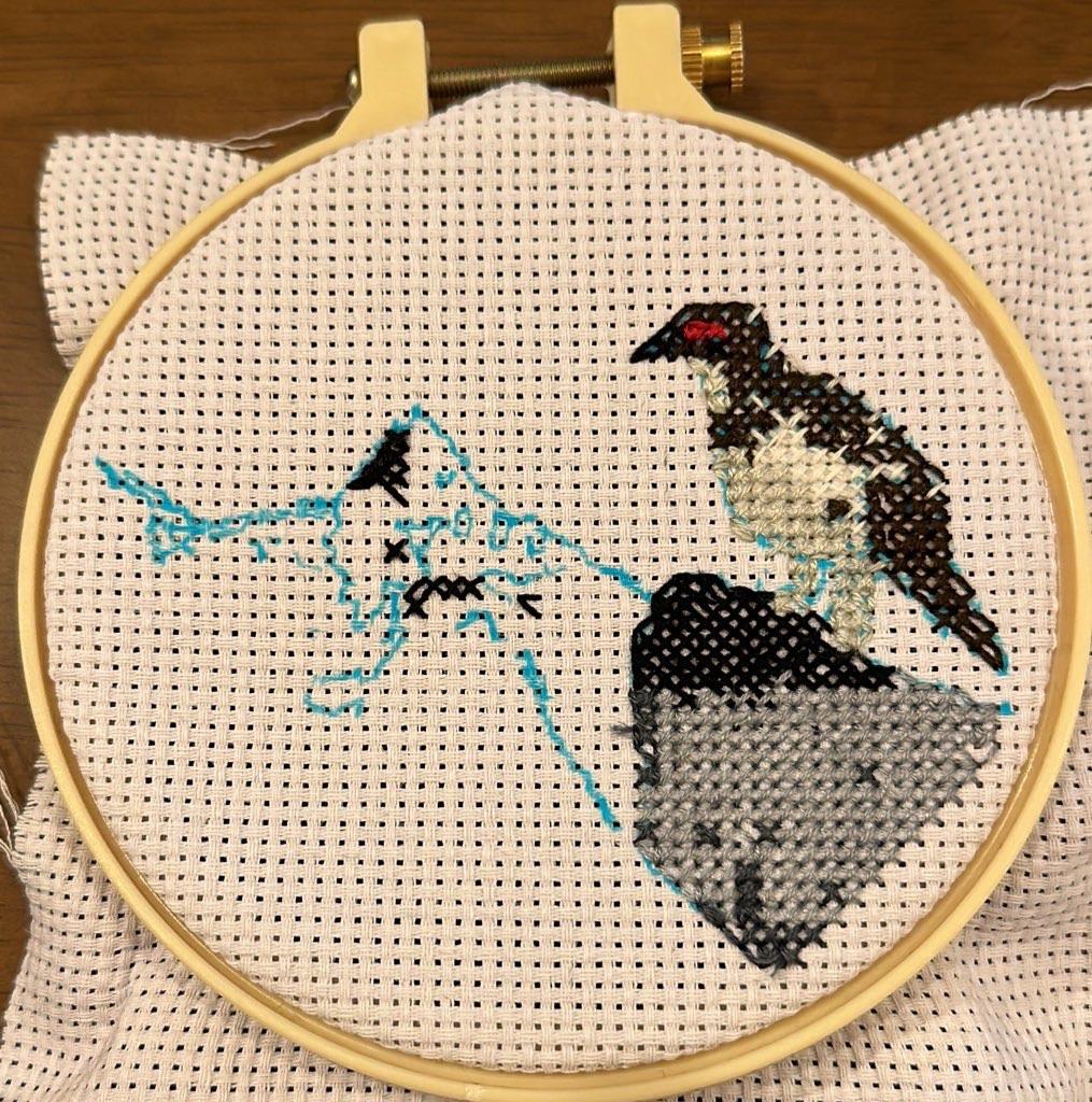 初めてのクロステッチの刺繍 私の憧れ雷鳥... / misaさんのモーメント | YAMAP / ヤマップ