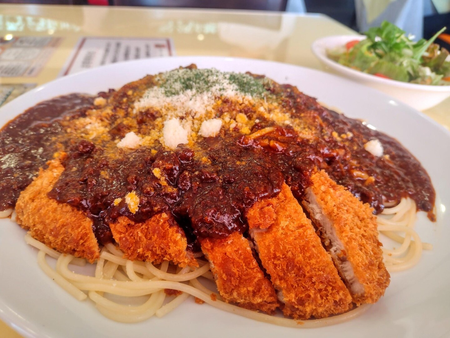 とんかつパスタ大盛り@高崎 ミートソース... / Ru-Meさんのモーメント | YAMAP / ヤマップ