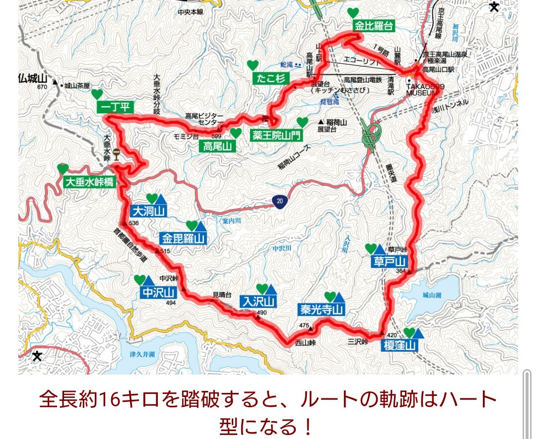 高尾山ハートルート😍人が多いかな。途中... / tontonさんのモーメント | YAMAP / ヤマップ