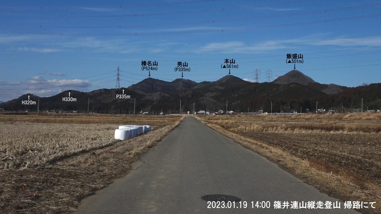 榛名山・男山・本山・飯盛山・高舘山・黒戸山・兜山・鬼山 2023-01-19 / KAさんの篠井富屋連峰（宇都宮アルプス）の活動データ | YAMAP / ヤマップ