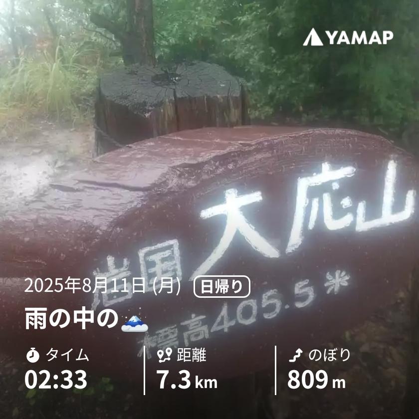 雨の中の🗻 https://yamap... / ちーちゃんさんのモーメント | YAMAP / ヤマップ