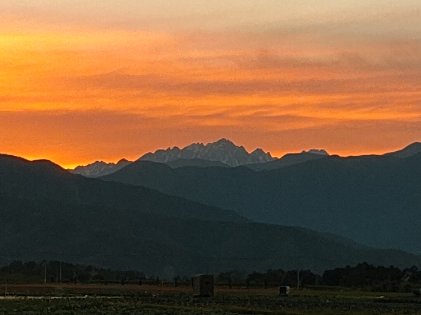 仕事帰りに📷️ 穂高が燃えている‼️ / mihoさんのモーメント | YAMAP / ヤマップ