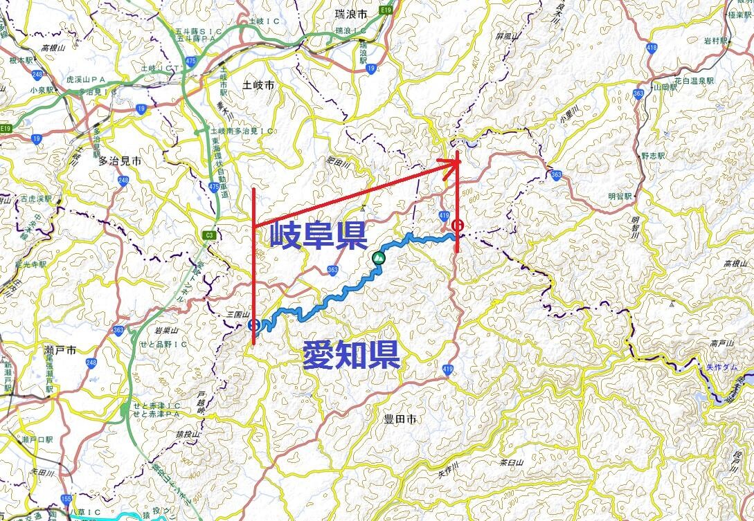 岐阜県境を歩く（県道112→R419） / わらびーずさんの岩巣山・三国山・折平山の活動データ | YAMAP / ヤマップ