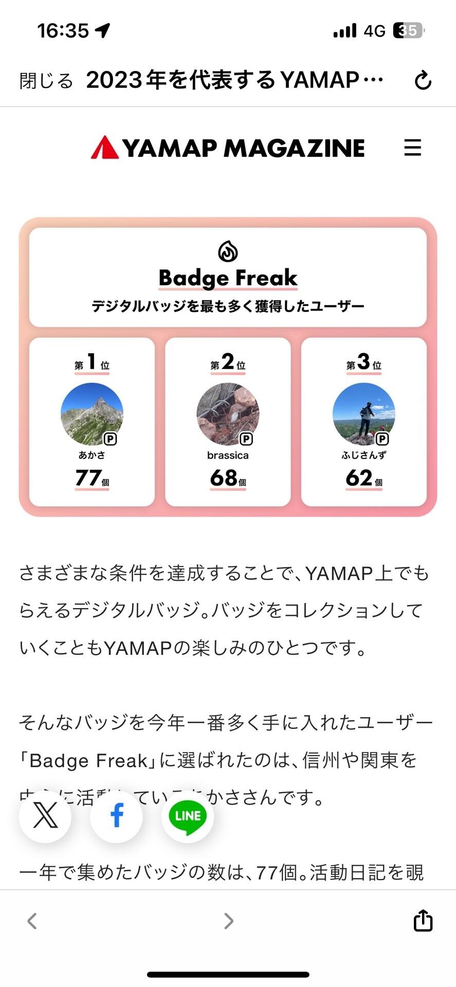 YAMAP AWARD 2023のBad... / あかささんのモーメント | YAMAP / ヤマップ