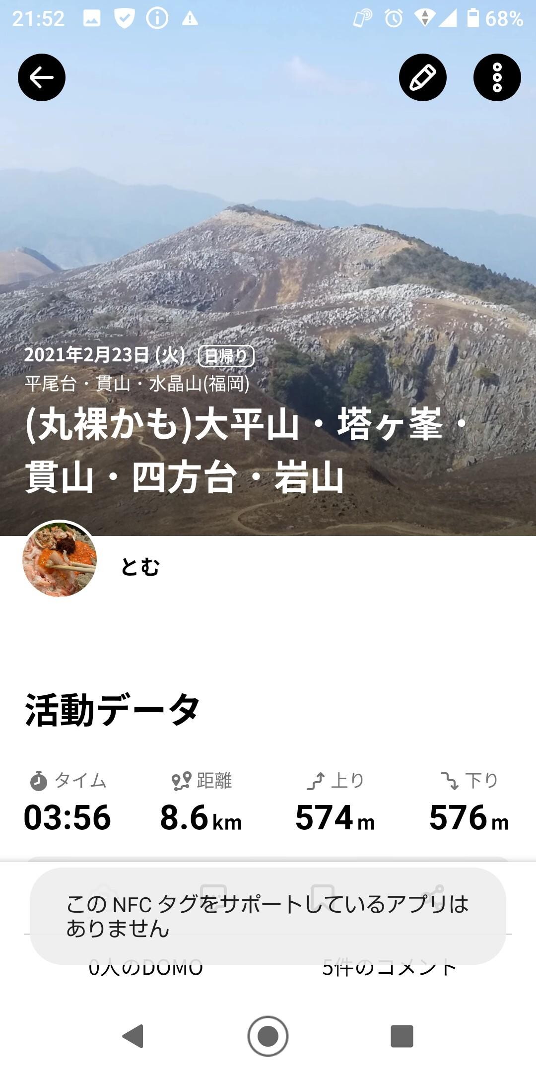 日記数が200になったんで、好きなカバシ... / とむさんのモーメント | YAMAP / ヤマップ