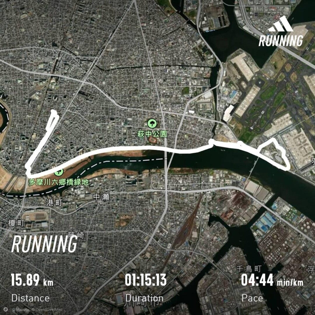 走って羽田空港へ！ / Yasさんのランニングの活動データ | YAMAP / ヤマップ