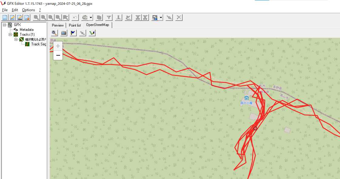 GPXファイルの直接編集 双六小屋到着後... / RC1.5さんのモーメント | YAMAP / ヤマップ