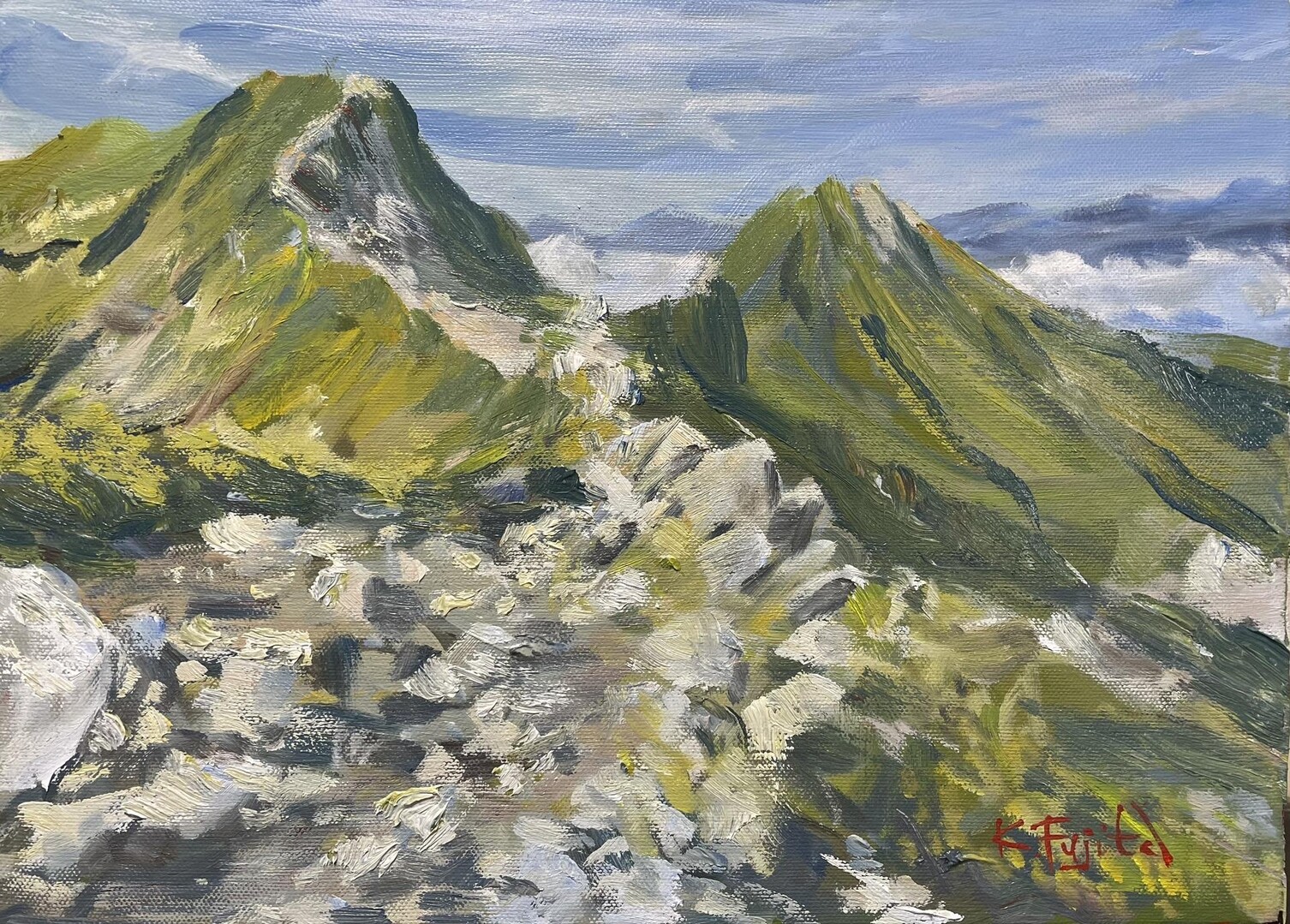 「八ヶ岳の縦走路」 油彩 F4 完成 ... / ぴすたさんのモーメント | YAMAP / ヤマップ