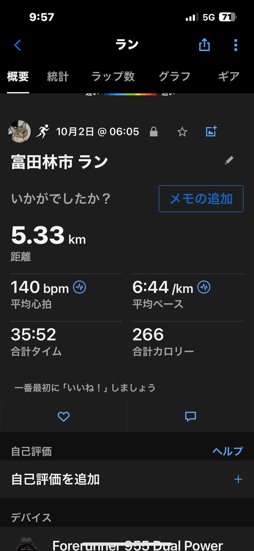 かなり体力作り(?)の為のRUN、ウォー... / Hiromin in M.t さんのモーメント | YAMAP / ヤマップ