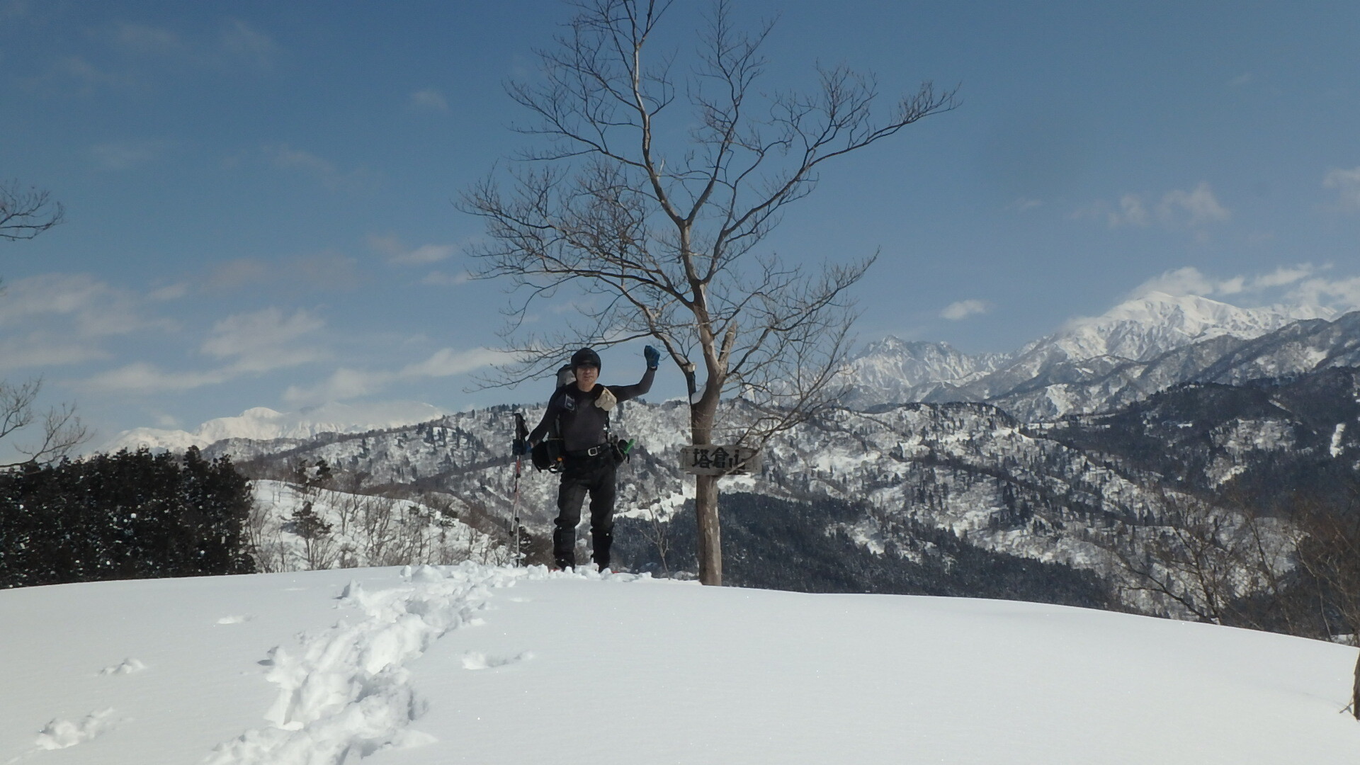 塔倉山山頂でハンモックを張る木があるのか？確認登山 / TDMさんの塔倉山の活動データ | YAMAP / ヤマップ