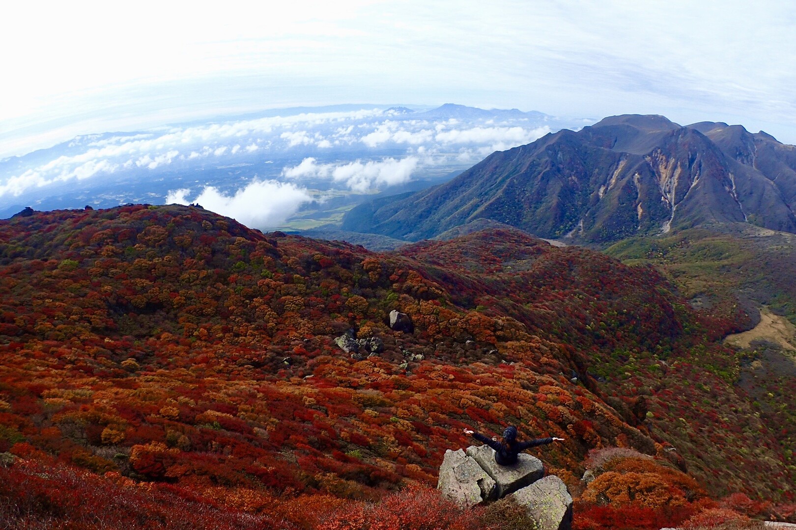 紅葉祭り🍁人混み回避の大船山 / moco🐾さんの九重山（久住山）・大船山・星生山の活動データ | YAMAP / ヤマップ
