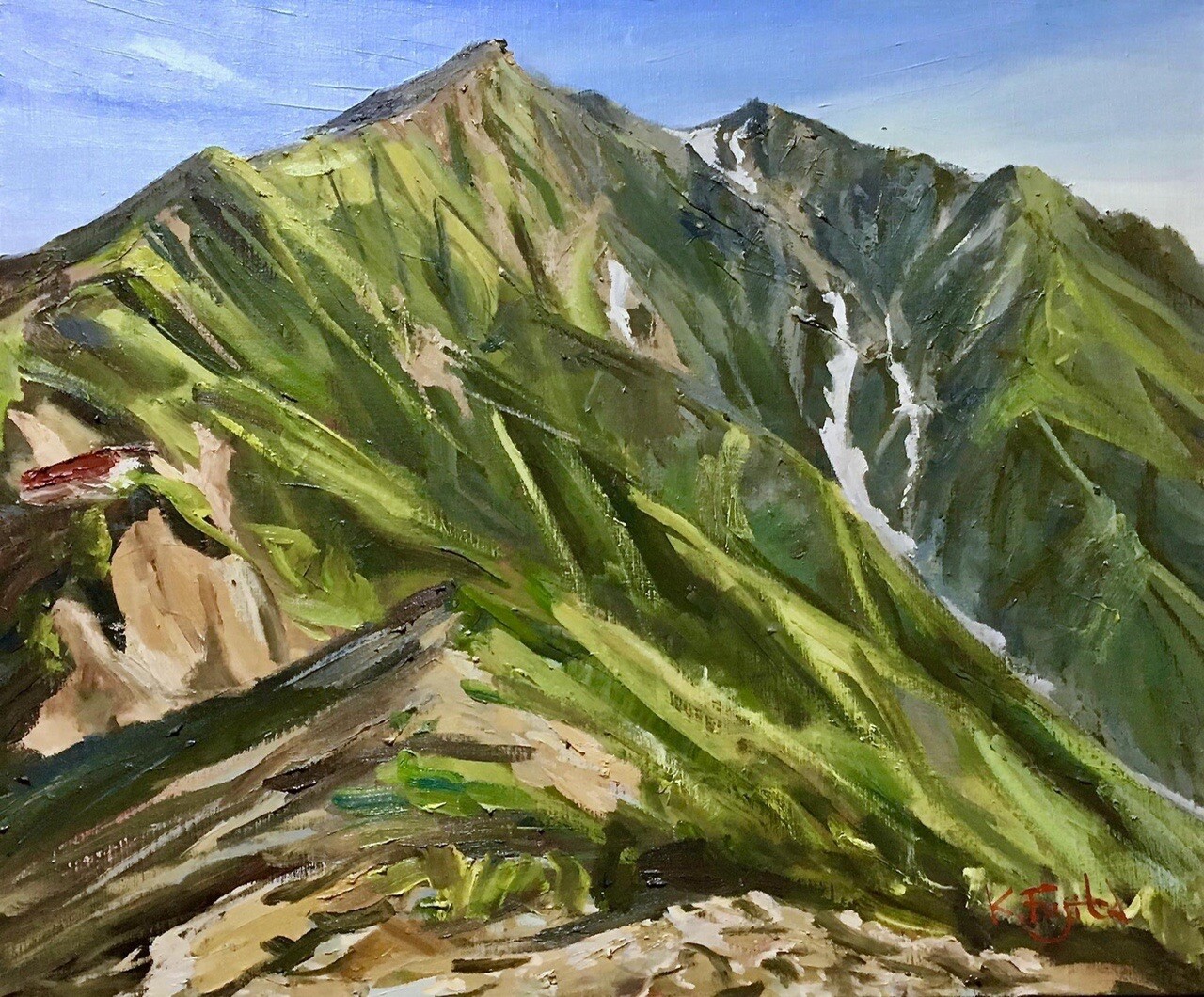 「鹿島槍ヶ岳」 油彩 F20 長い縦走... / ぴすたさんのモーメント | YAMAP / ヤマップ