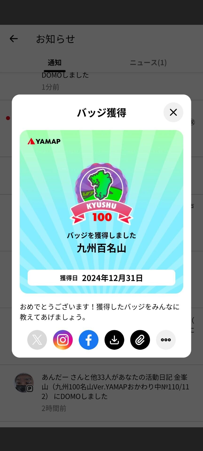俵山（ 祝 九州100名山おかわり新旧完全制覇㊗️ №112/112） / sw32さんの俵山・冠ヶ岳・清栄山の活動データ | YAMAP / ヤマップ