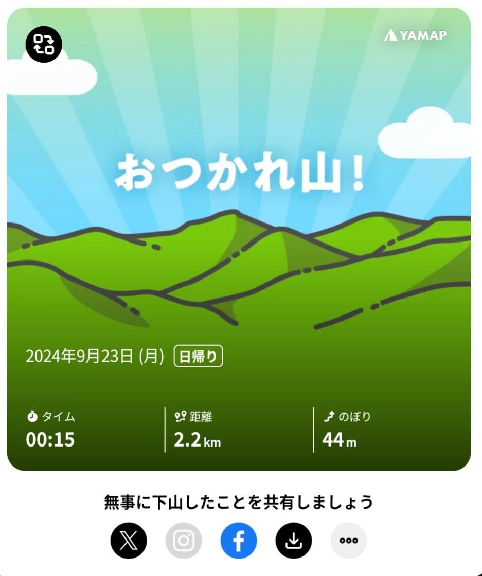 2.2km/15分 ランニング-2024-09-23 / しなもんさんのランニングの活動データ | YAMAP / ヤマップ