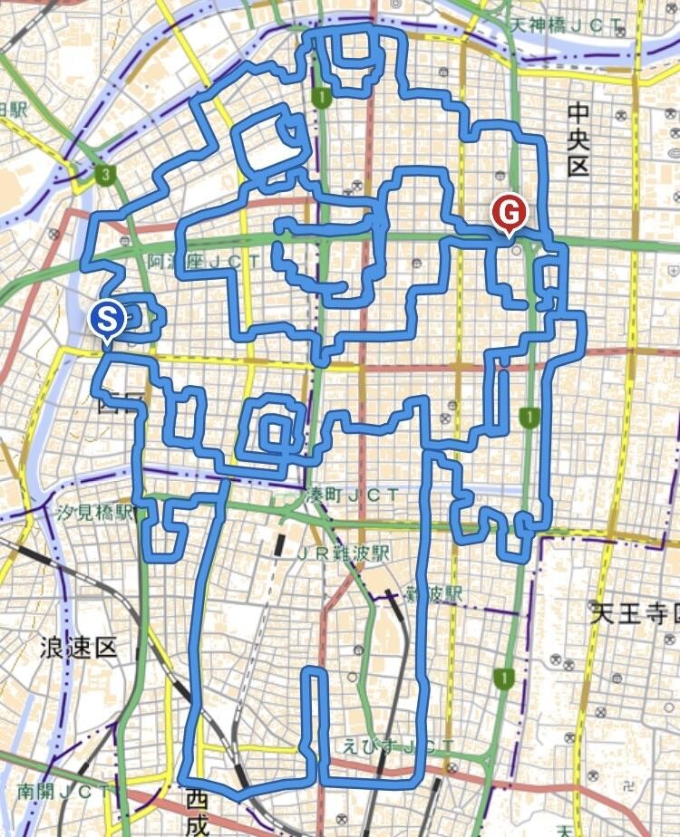 GPSでミャクミャク様 / 山のしっぽさんの大阪市の活動データ | YAMAP / ヤマップ