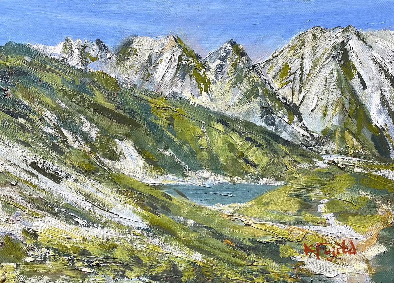 「八方池と不帰ノキレット」 油彩 F4 ... / ぴすたさんのモーメント | YAMAP / ヤマップ