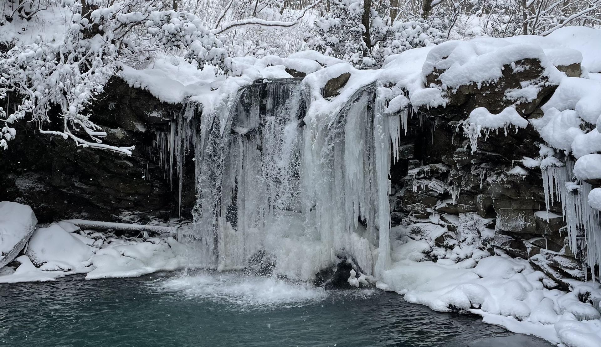 氷瀑の暮雨の滝と新雪歩き / kinjunさんの九重山（久住山）・大船山・星生山の活動データ | YAMAP / ヤマップ