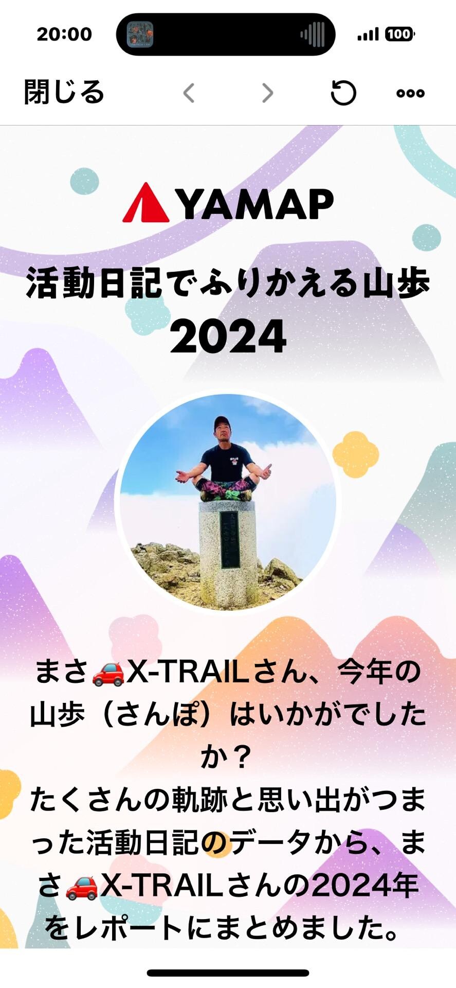 2024年の山総括 https://... / まさ🚗X-TRAILさんのモーメント | YAMAP / ヤマップ