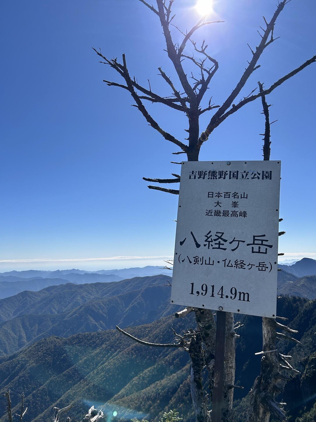 弁天ノ森・弥山・八経ヶ岳（八剣山・仏経ヶ岳） / mieさんの八経ヶ岳の活動データ | YAMAP / ヤマップ
