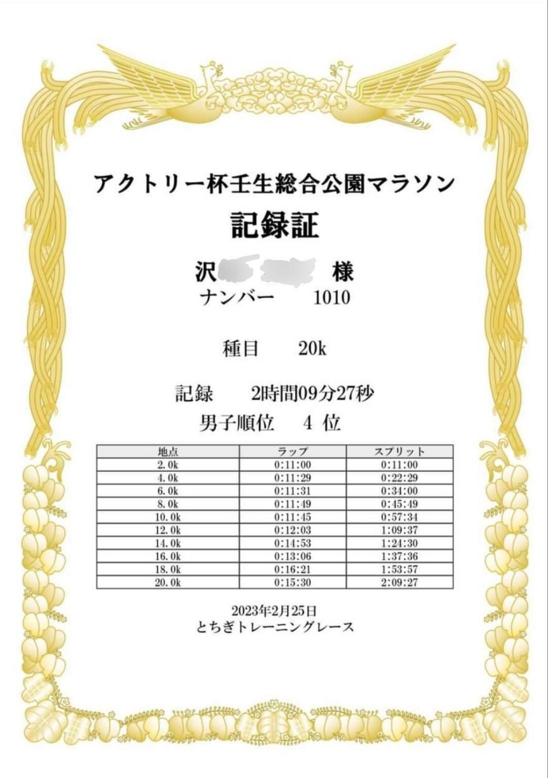 壬生で20kmマラソン大会に参加しました... / 沢ちゃんさんのモーメント | YAMAP / ヤマップ