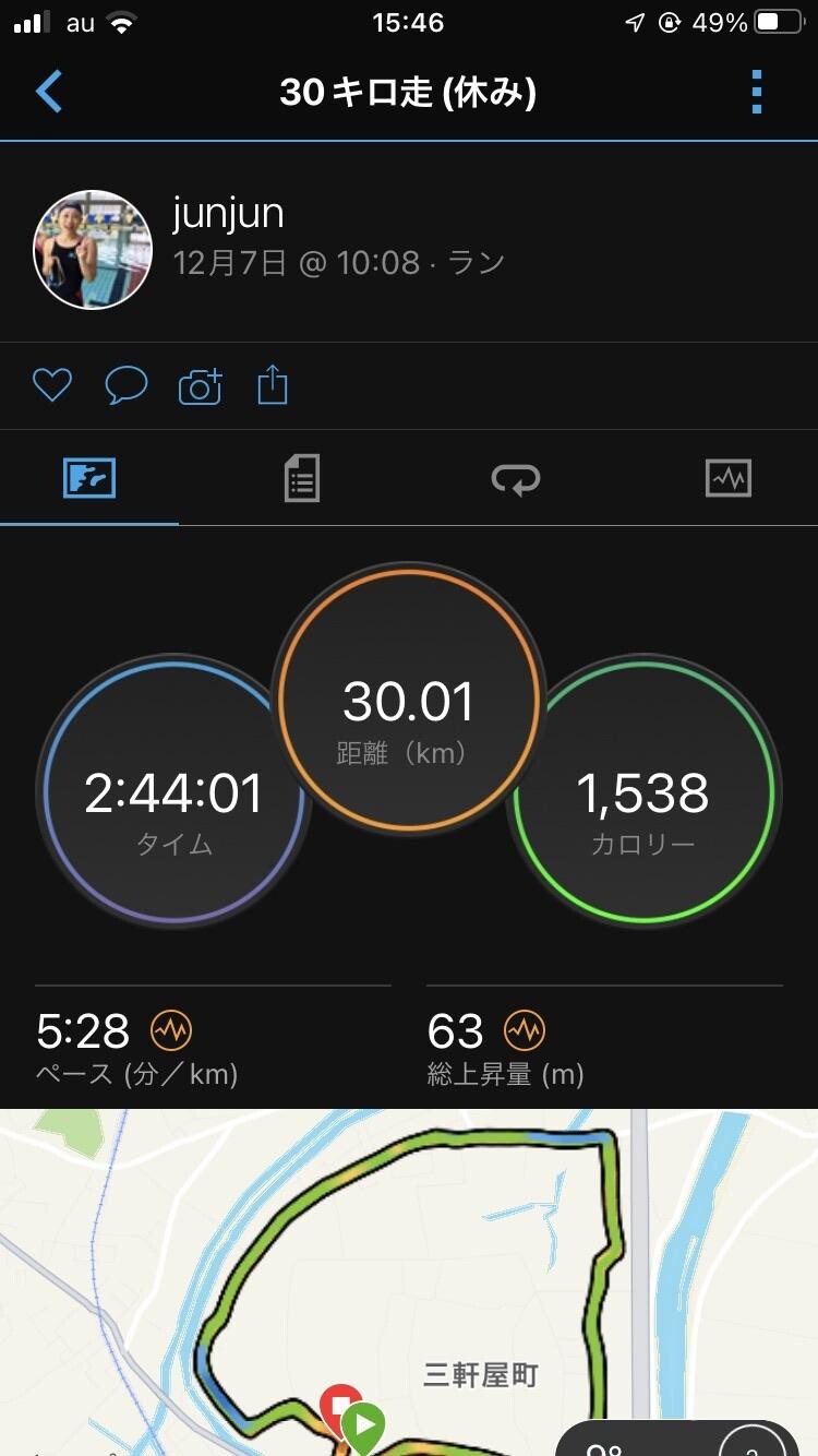 グルグル30キロ走🏃 / Junjunさんのランニングの活動データ | YAMAP / ヤマップ